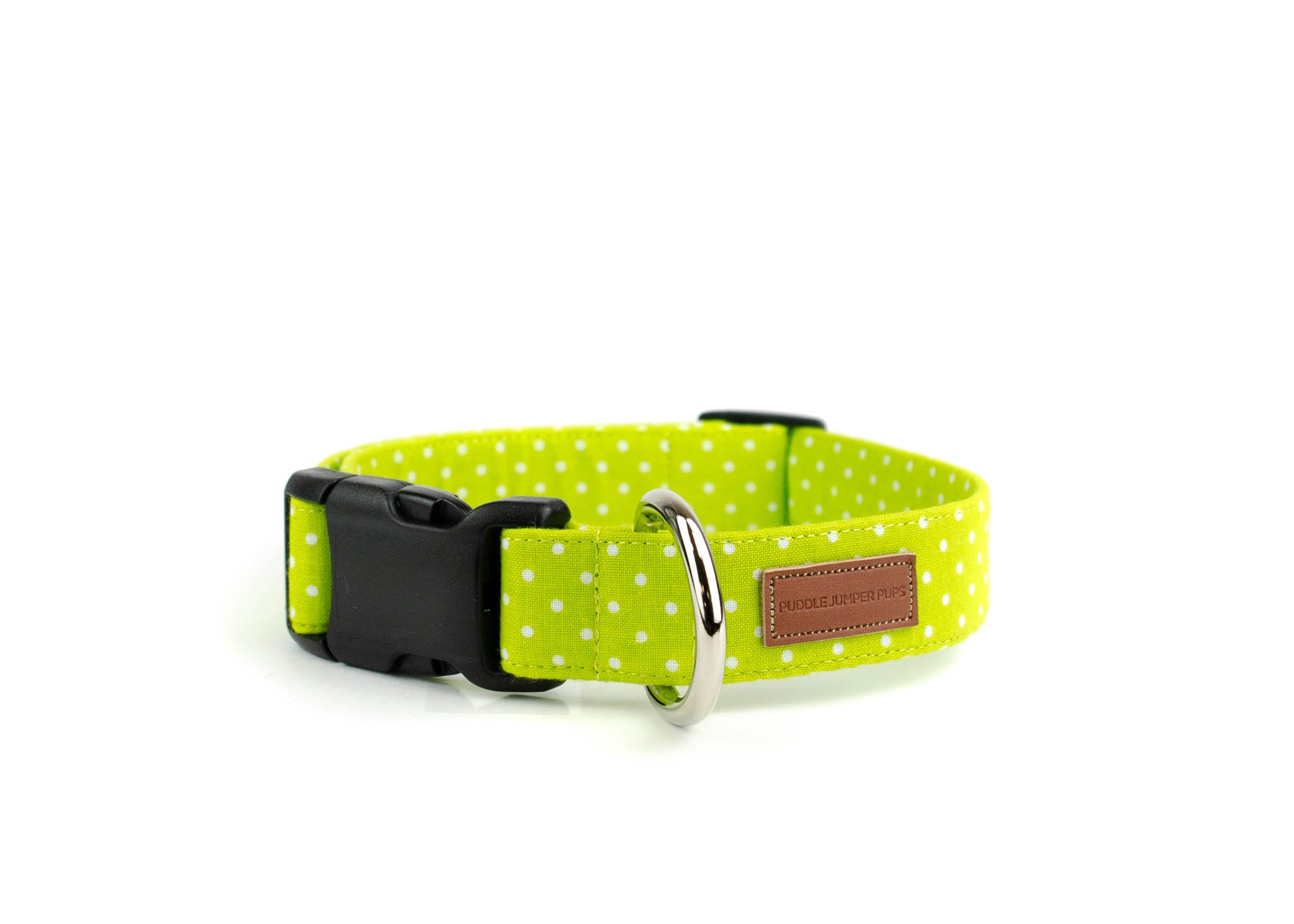 Lime Polka Dot Dog Collar – PuddleJumperPups